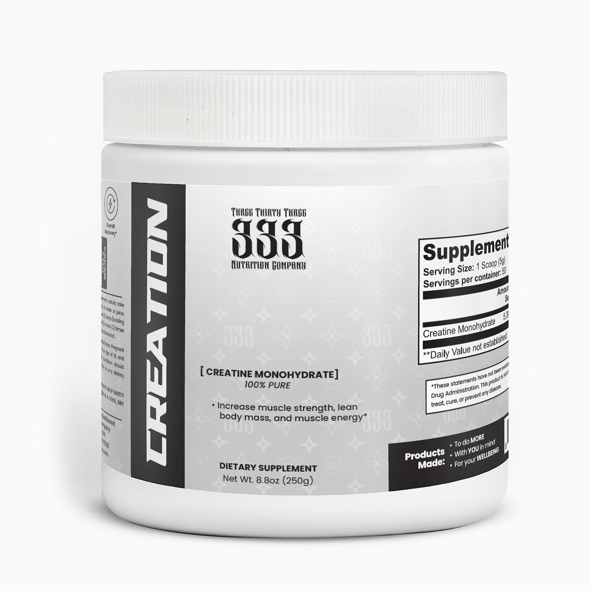CREATION - Creatine Monohydrate – 333 Nutrition